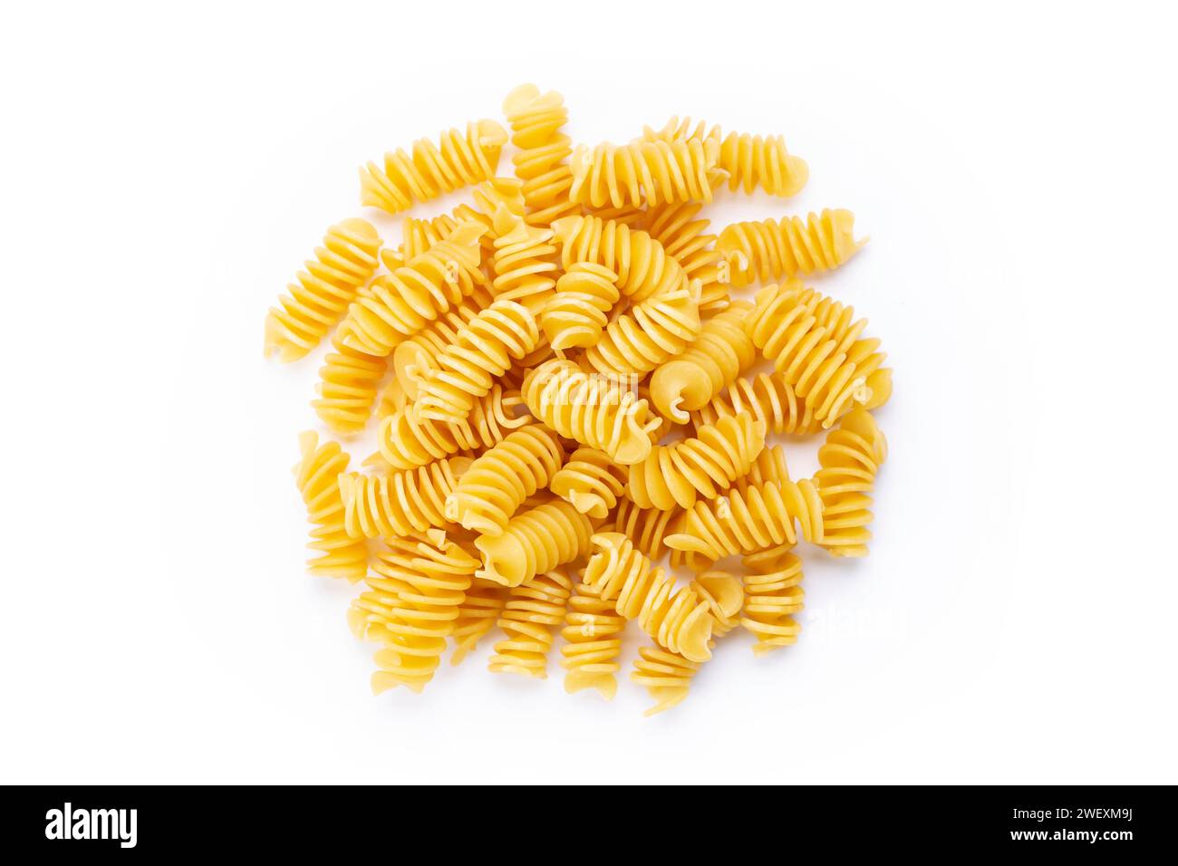 Pasta close-up. Fusilli spirale, on white background. Full depth of ...
