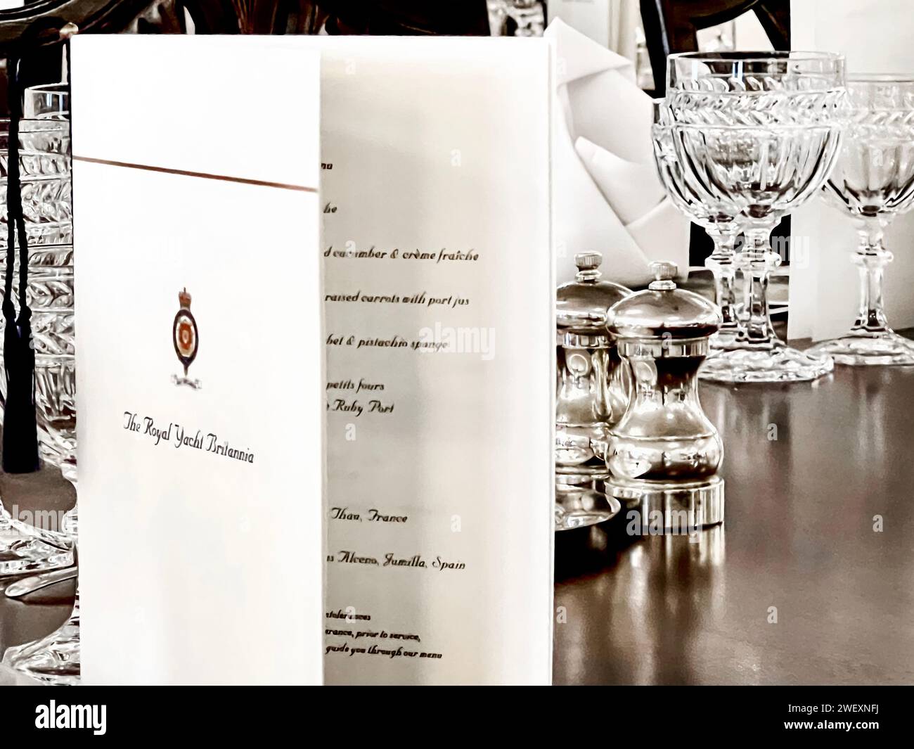 Menus Are Displayed In The State Dining Room Onboard Her Majesty's ...