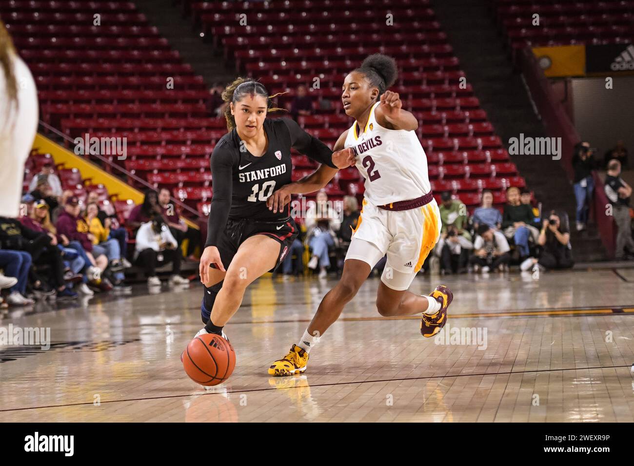 Stanford Cardinal guard Talana Lepolo (10) drives toward the basket in ...