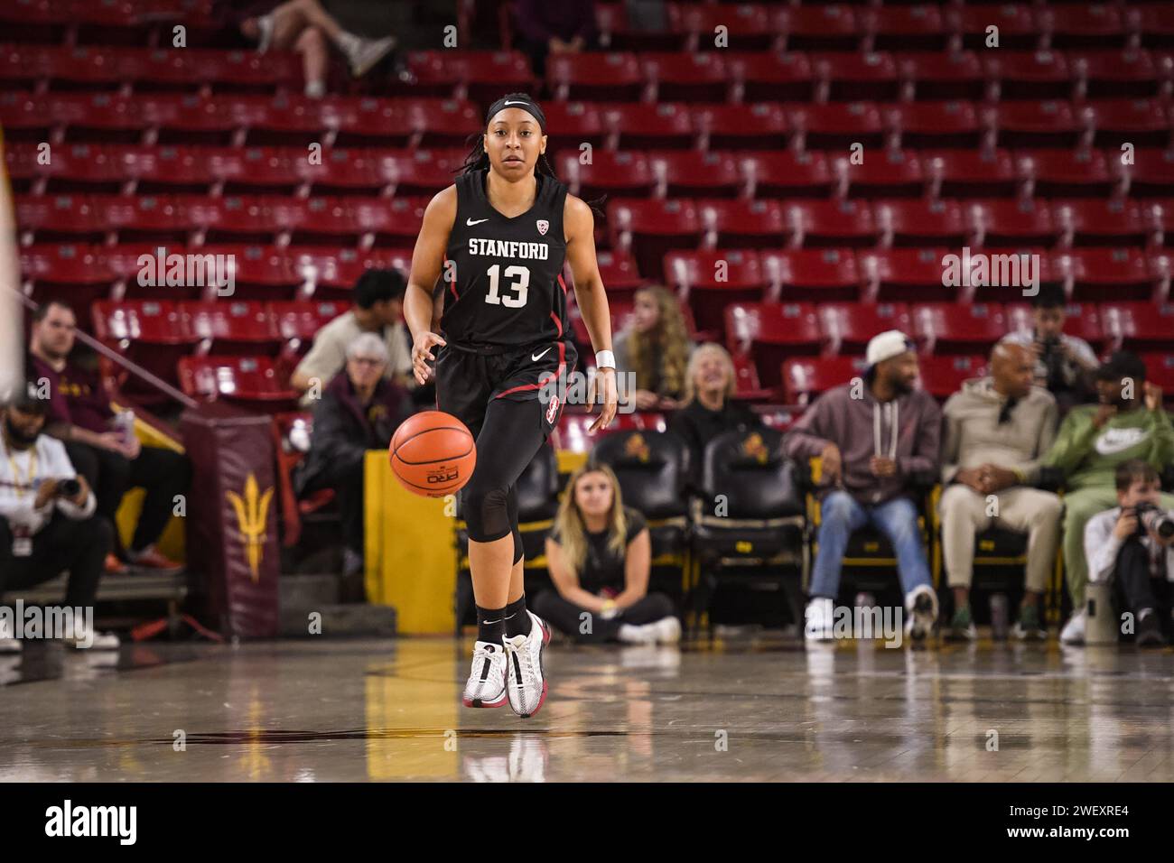 Stanford Cardinal guard Chloe Clardy (13) drives down court in the ...