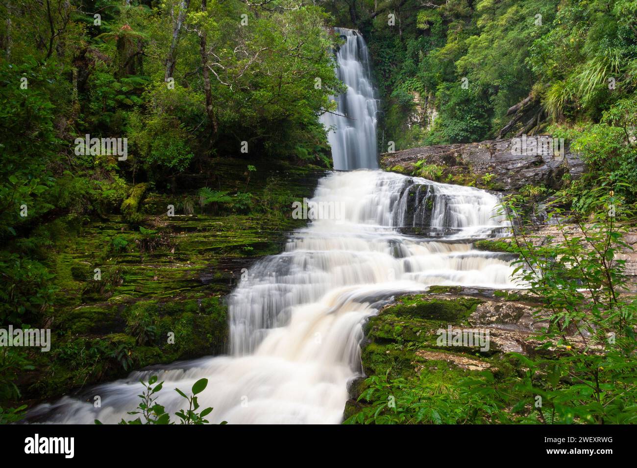 McLean falls in the Catlins on the South island of New Zealand Stock ...