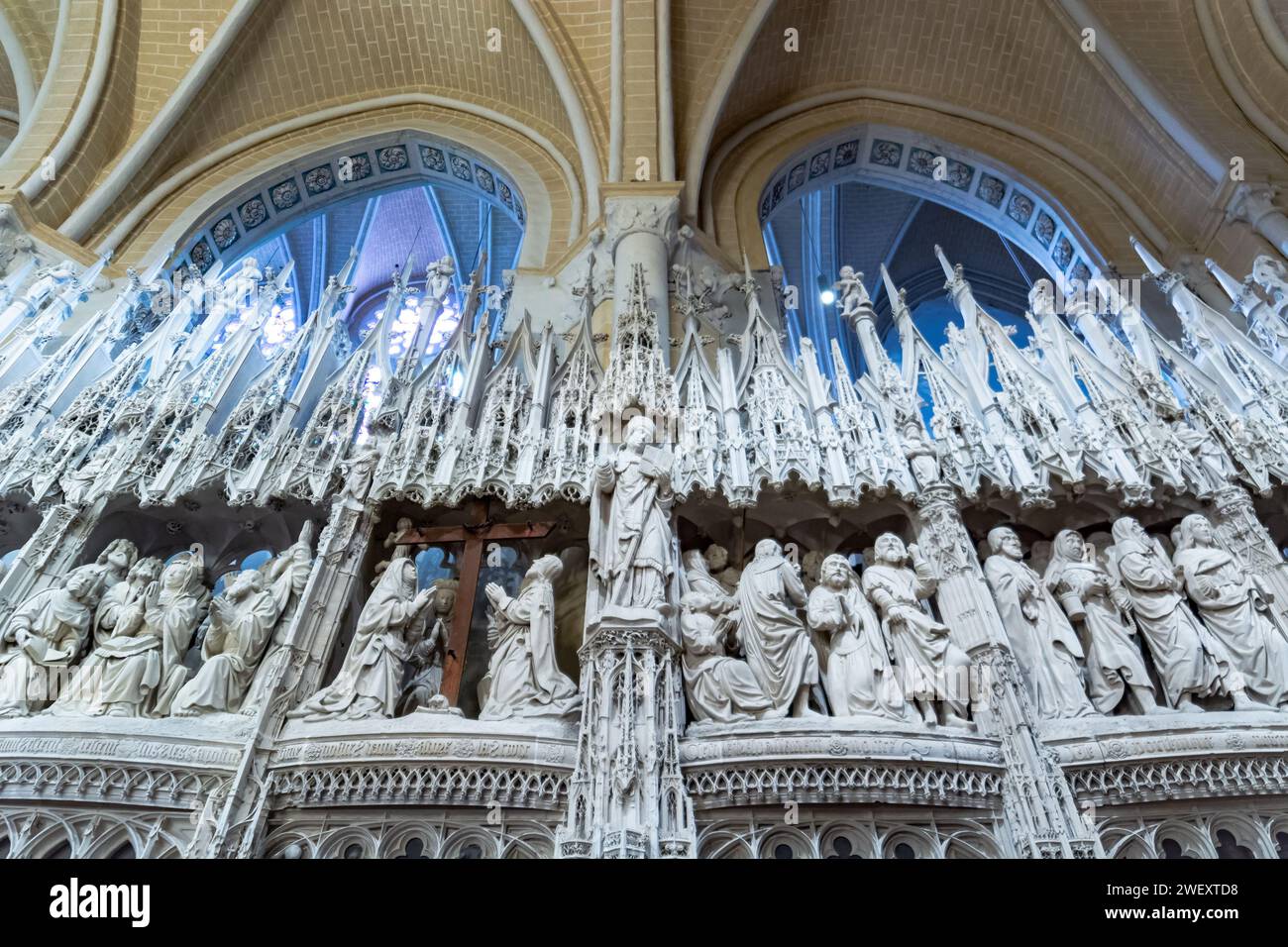 Cathedral of Our Lady of Chartres, France, choir wall sculpture, gothic ...