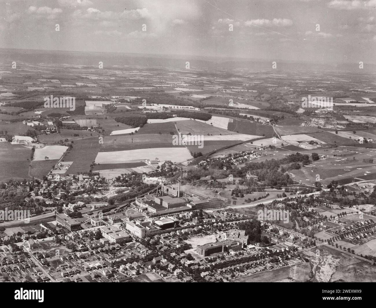 Aerial view of Hershey Chocolate Factory in Hershey, Pennsylvania - May ...