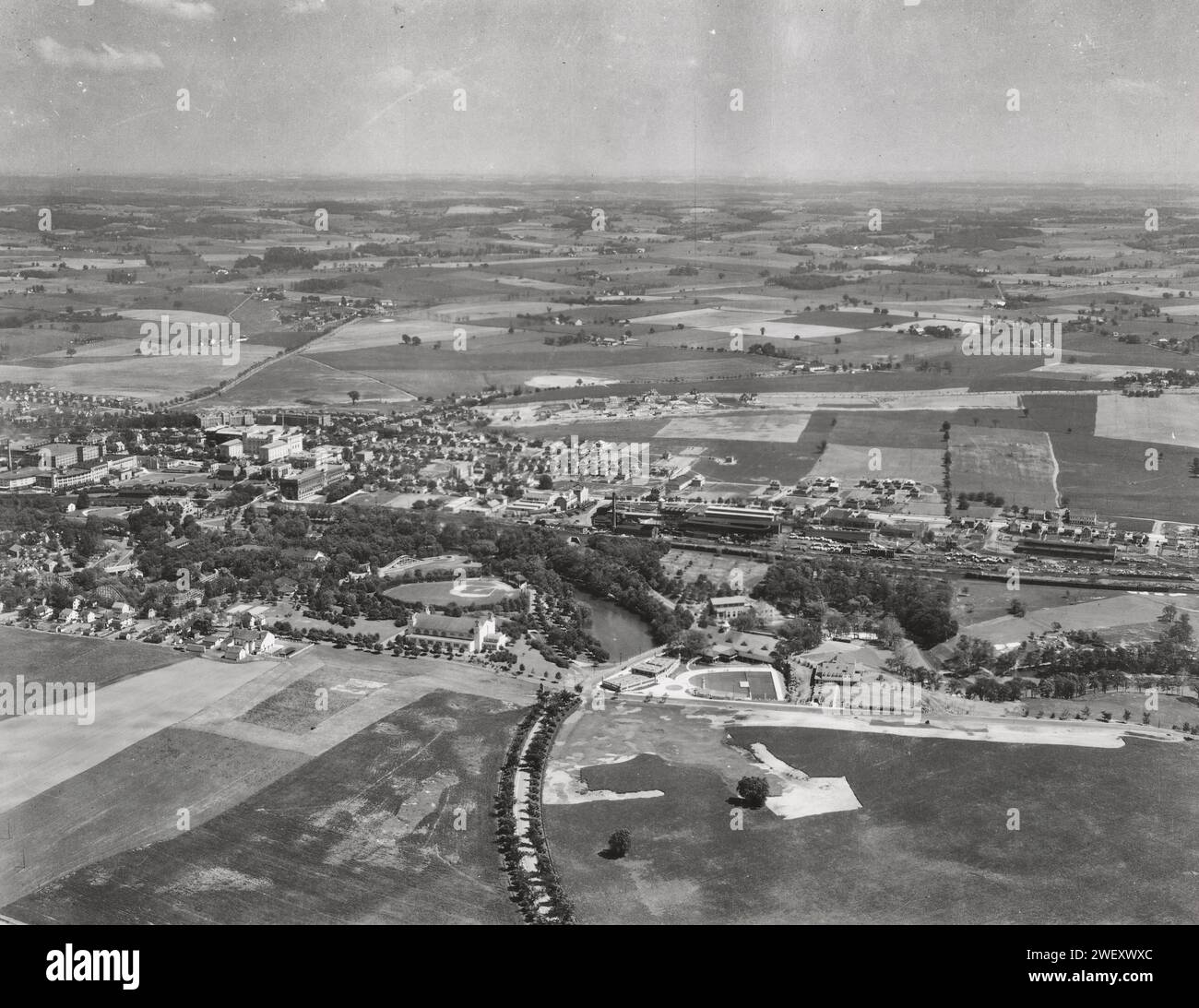 Aerial view of Hershey Chocolate Factory in Hershey, Pennsylvania - May ...