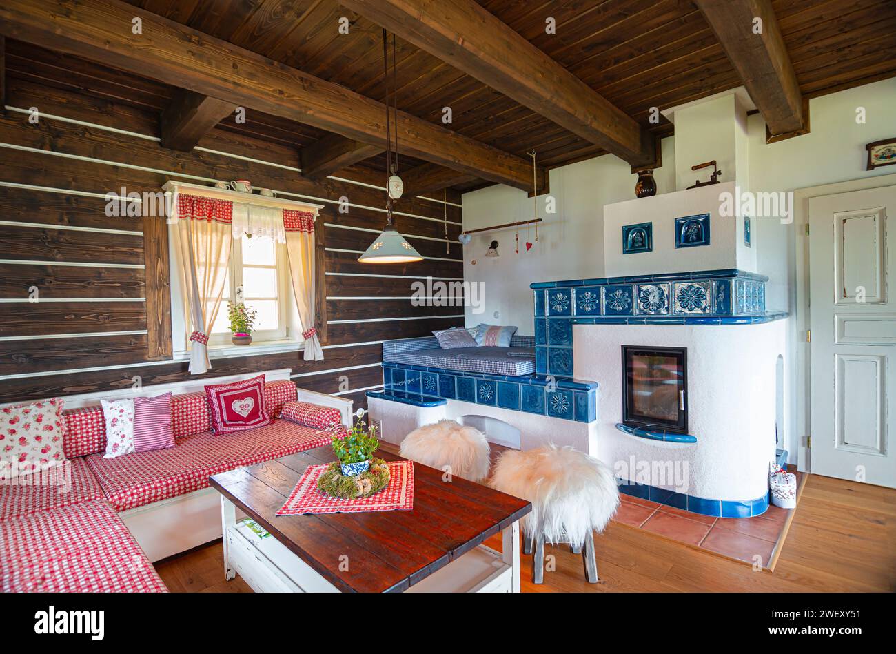 Rural wooden house interior Stock Photo - Alamy