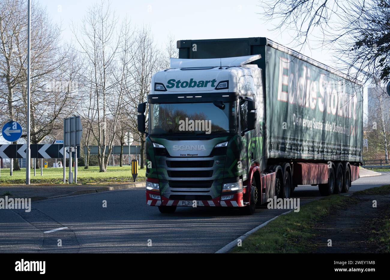 Eddie Stobart Scania lorry at DIRFT, Northamptonshire, England, UK ...