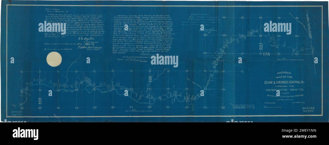 Amended Map of the Ozark & Cherokee Central Railway Through Cherokee ...