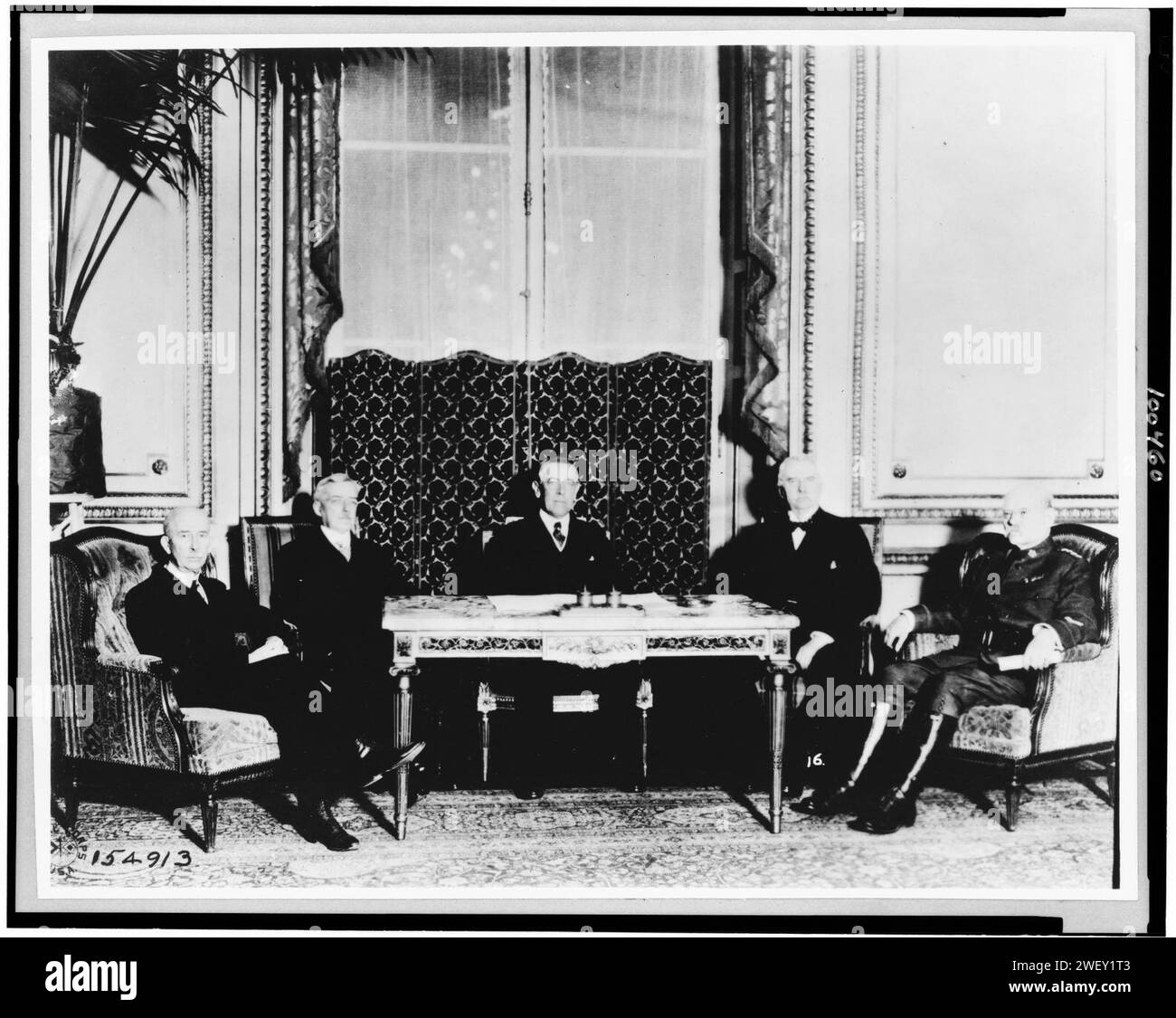 America at the Peace Conference - Woodrow Wilson 1918-12-18 Stock Photo ...