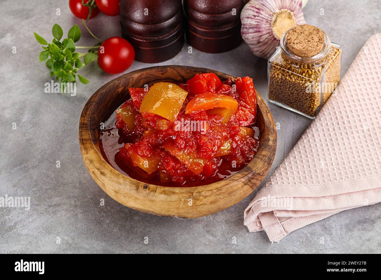 Hungarian lecho with bell pepper and tomato Stock Photo - Alamy