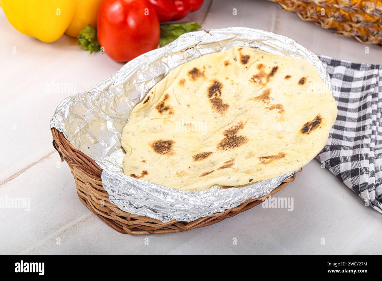 Indian traditional cuisine tandoori bread Paratha Stock Photo - Alamy
