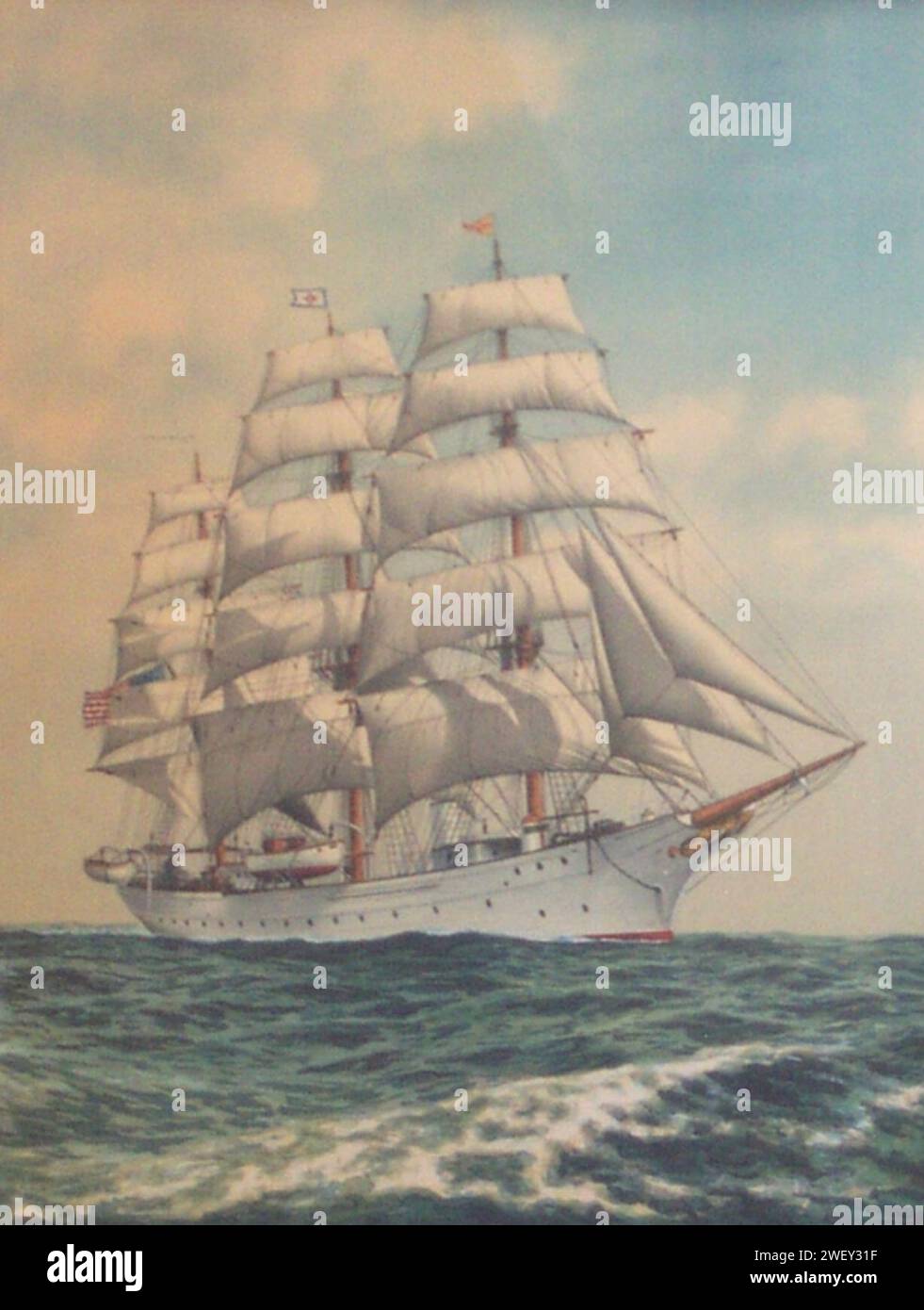 American Sail-Steam Yacht, by H. Shimidzu Stock Photo - Alamy