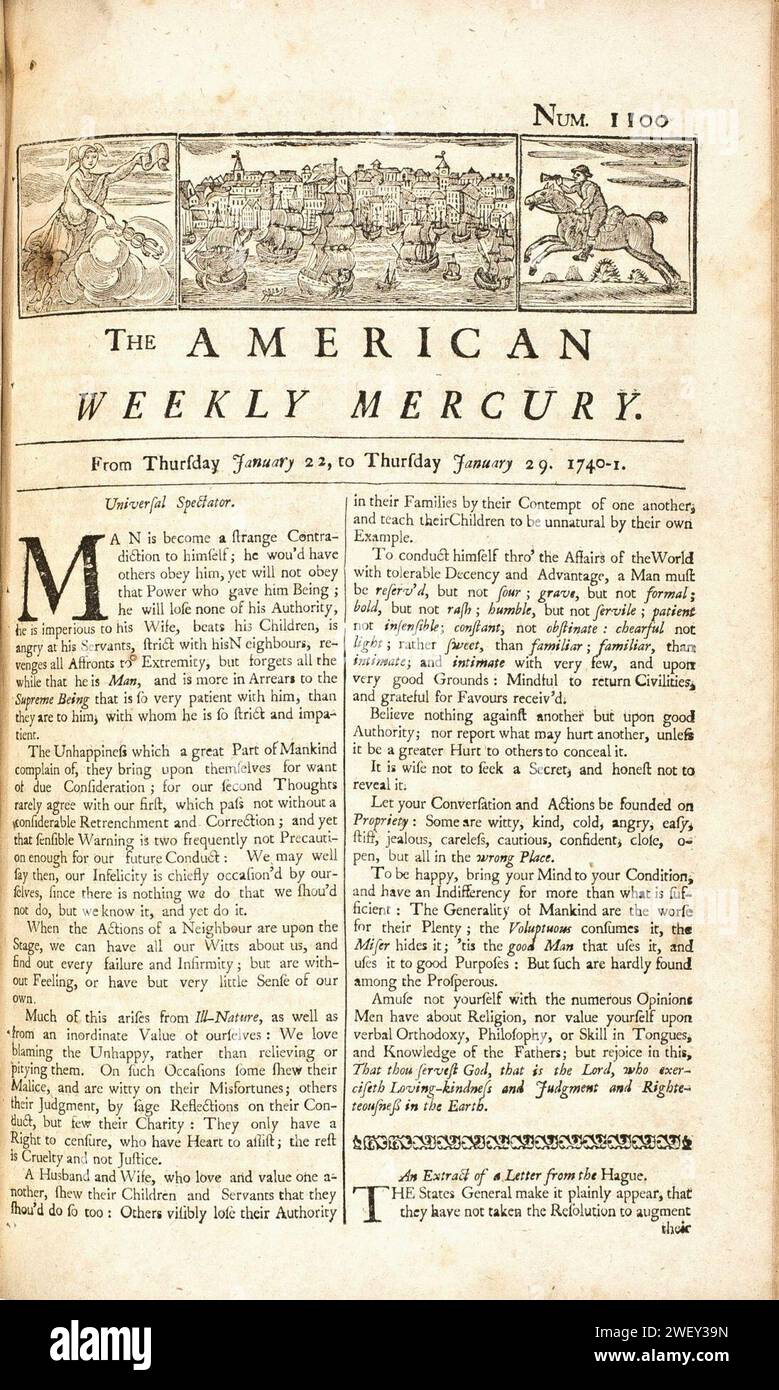 The american weekly mercury hi-res stock photography and images - Alamy