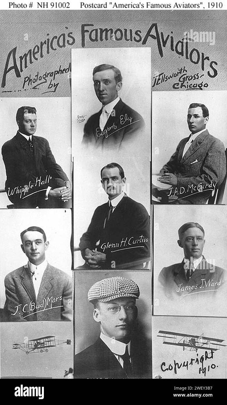 America's Famous Aviators (postcard Stock Photo - Alamy