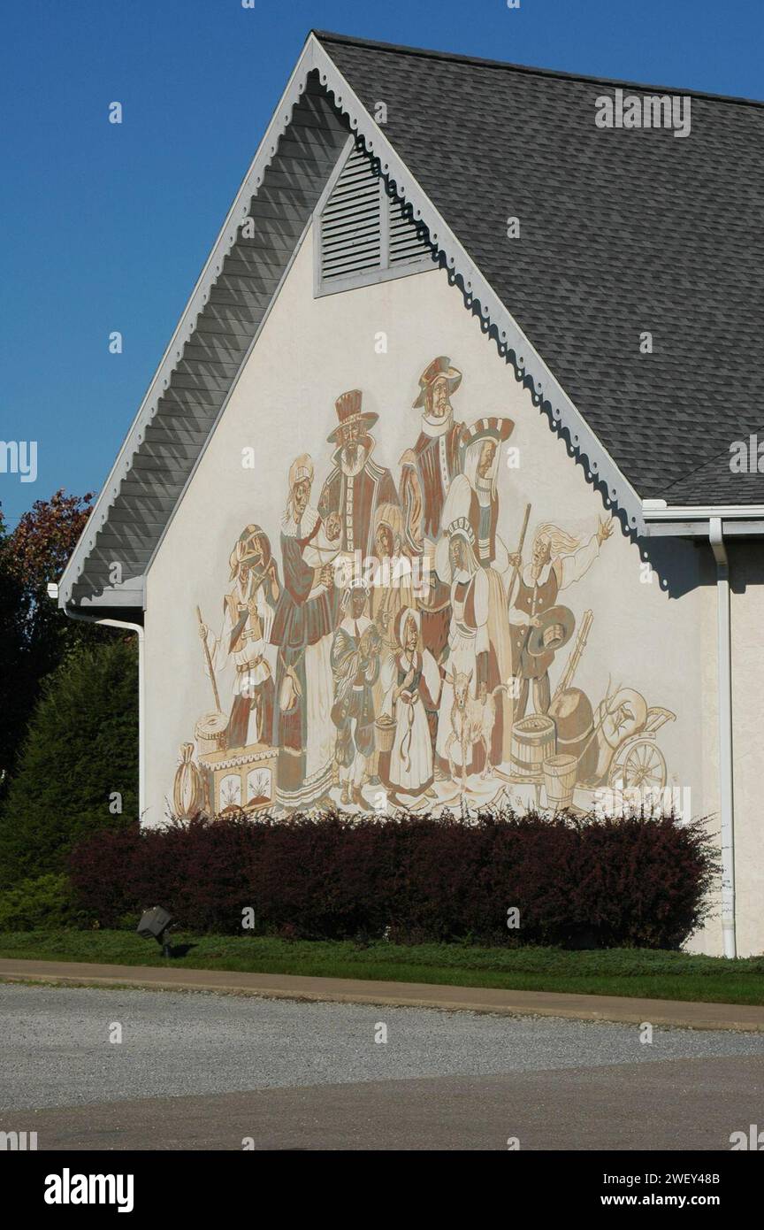 Amish Country Byway - Close-up of Mural on Amish and Mennonite Heritage ...