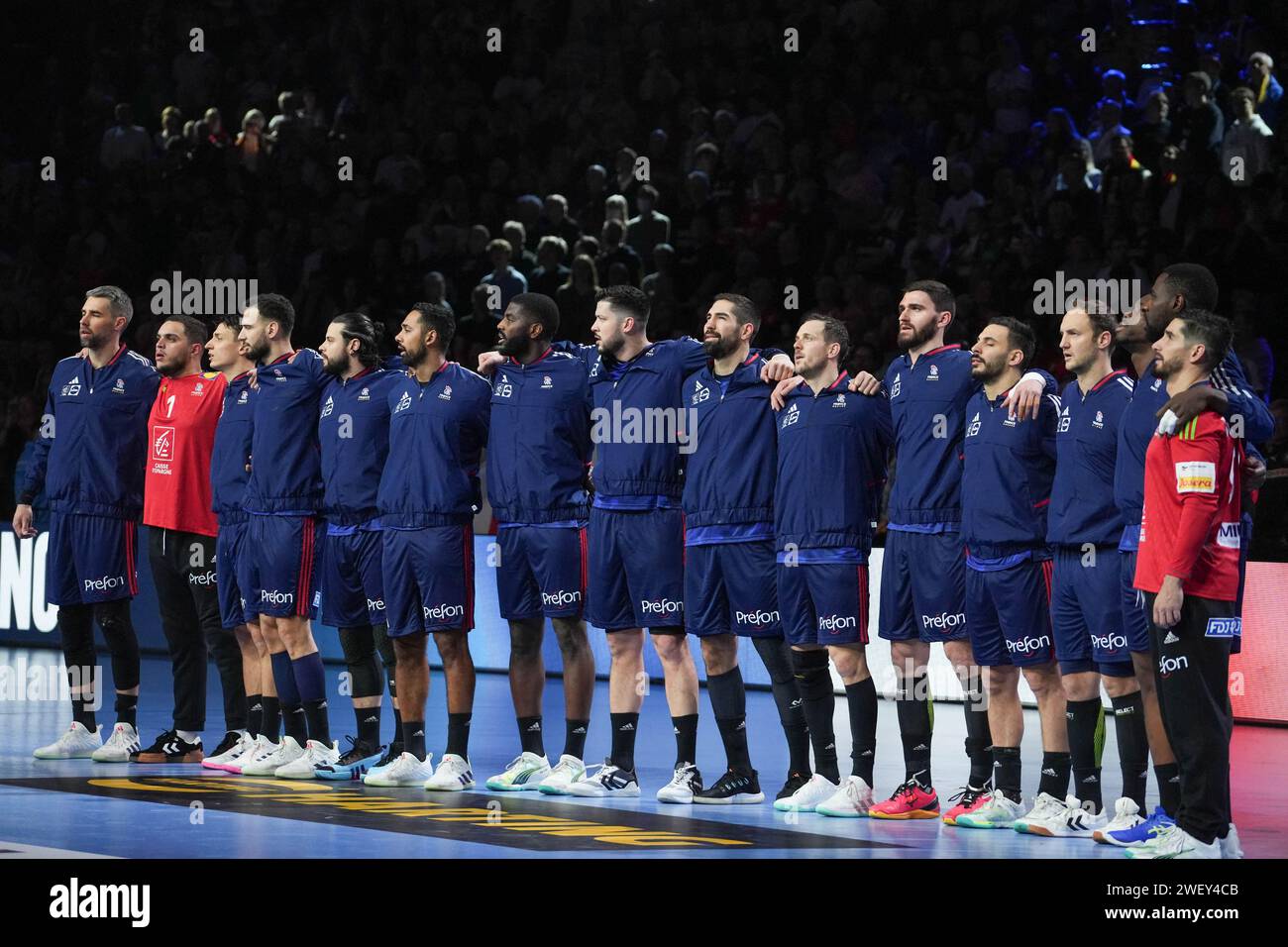 Team France during the Men's EHF Euro 2024, Semi Finals handball match ...