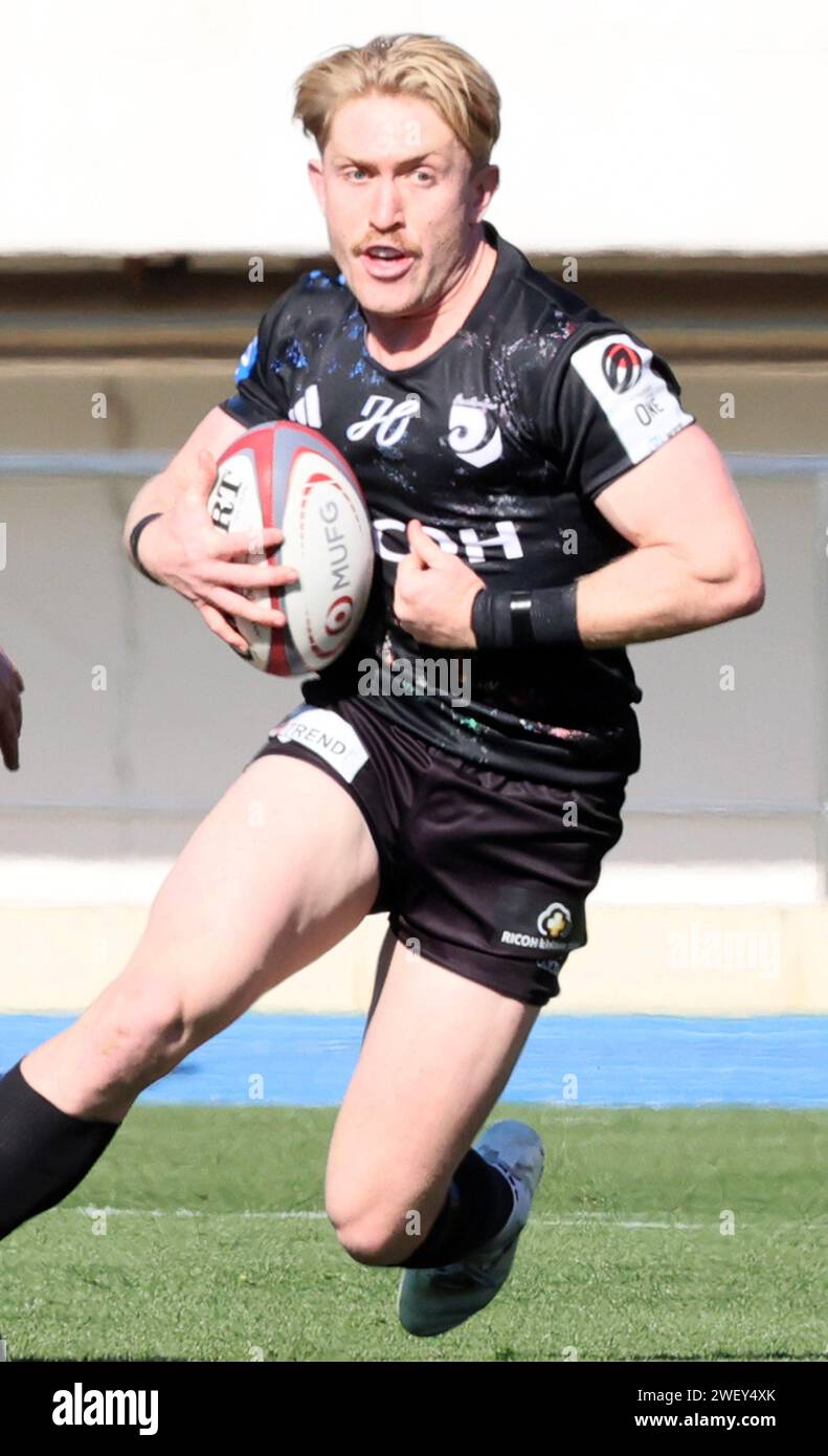 Tokyo, Japan. 27th Jan, 2024. Ricoh Black Rams Tokyo fly half Isaac ...