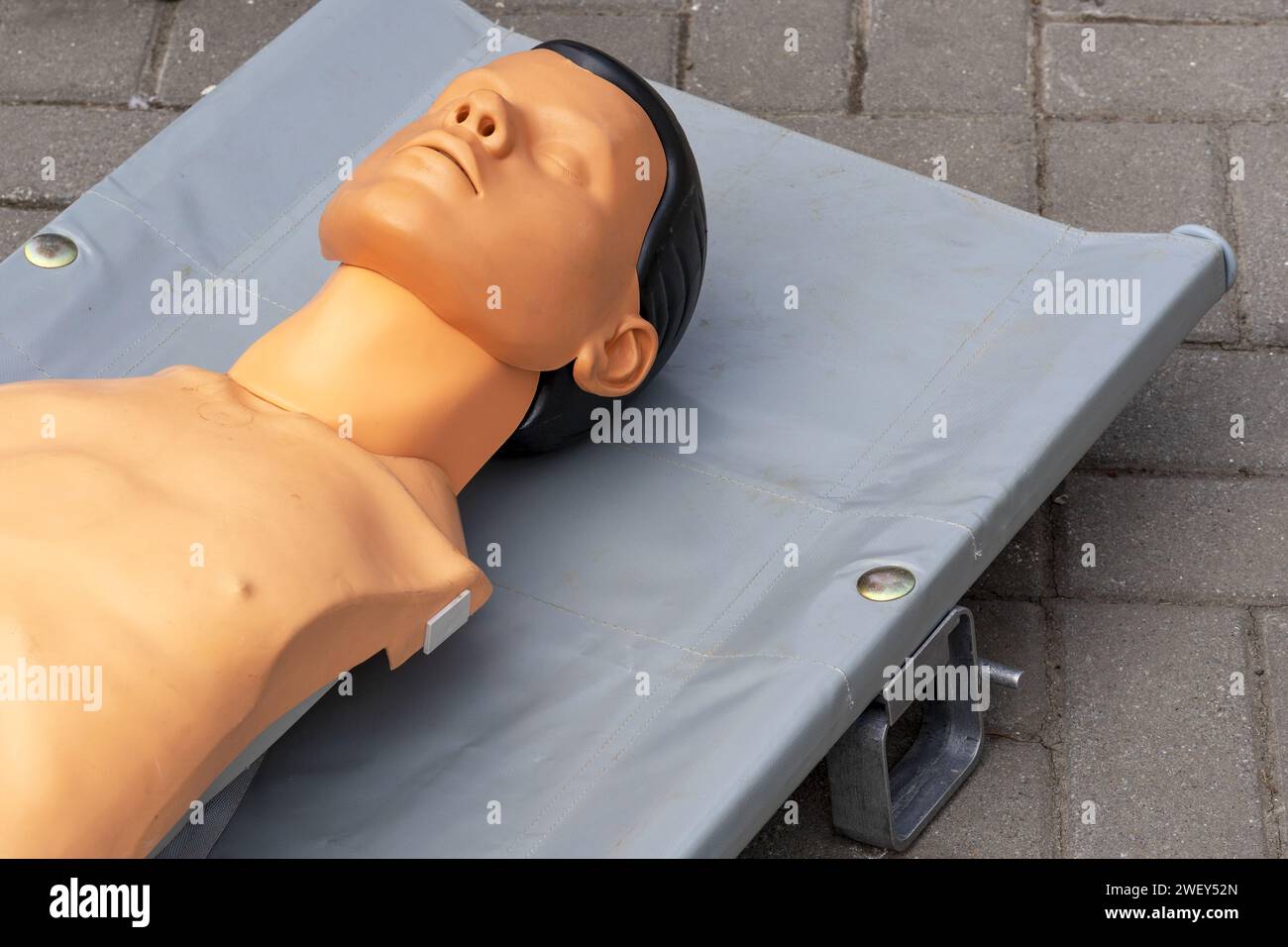 CPR on training doll. resuscitation mannequin.Resuscitation Technique ...