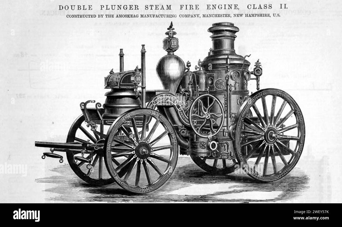 Amoskeag Double Plunger Steam Fire Engine, Class II, 1874 Stock Photo ...