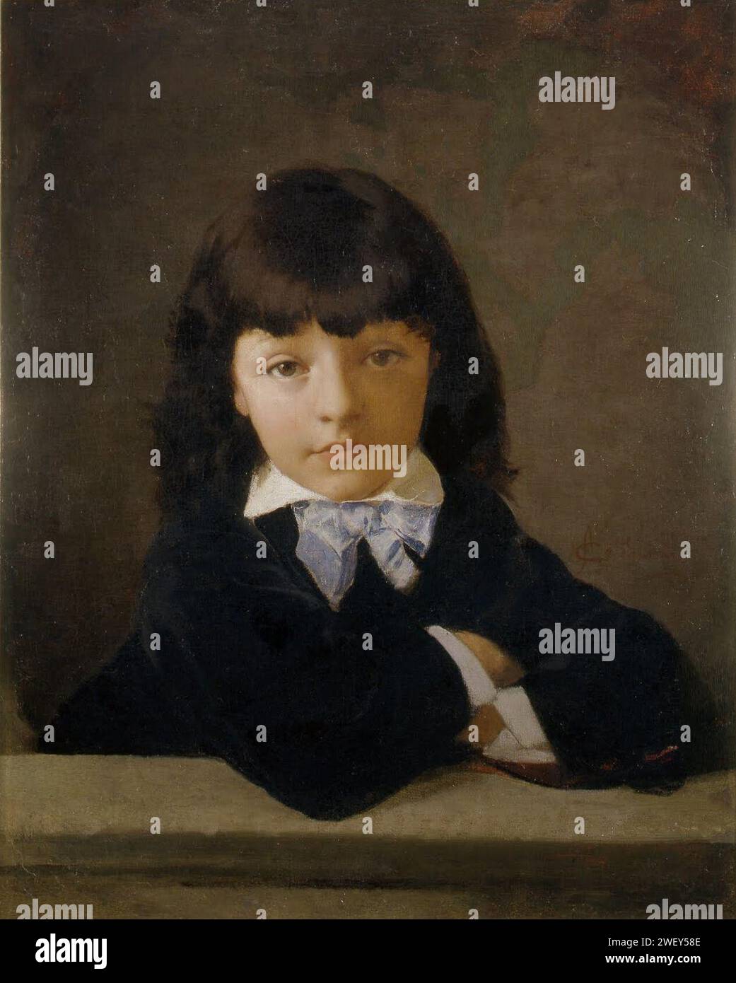 Amos Cassioli - Portrait of Joseph as a child Stock Photo - Alamy