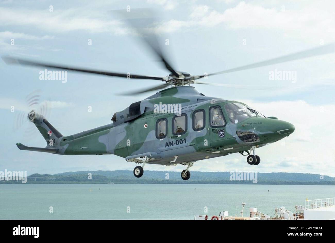 An AW-139 helicopter, assigned to Panama's Servicio Nacional Aeronaval ...