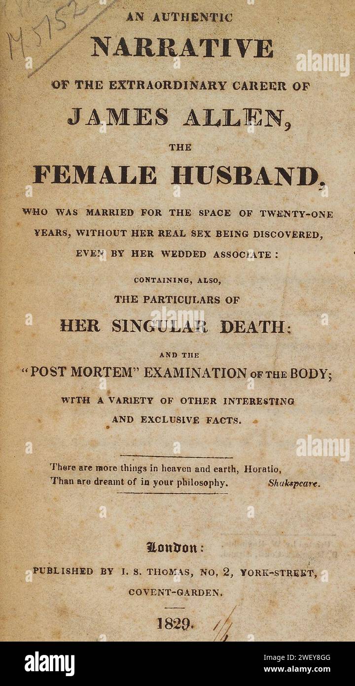 An Authentic Narrative of the Extraordinary Career of James Allan, the ...