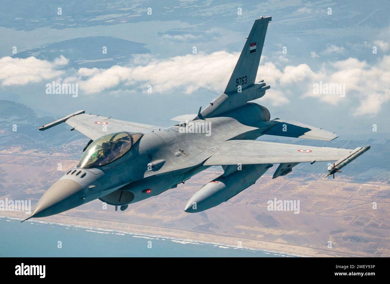 An F-16 of the Egyptian Air Force fly in support of exercise Agile ...