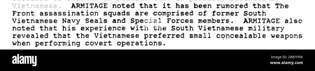 An FBI document summarized Richard Armitage's 1991 interview with ...