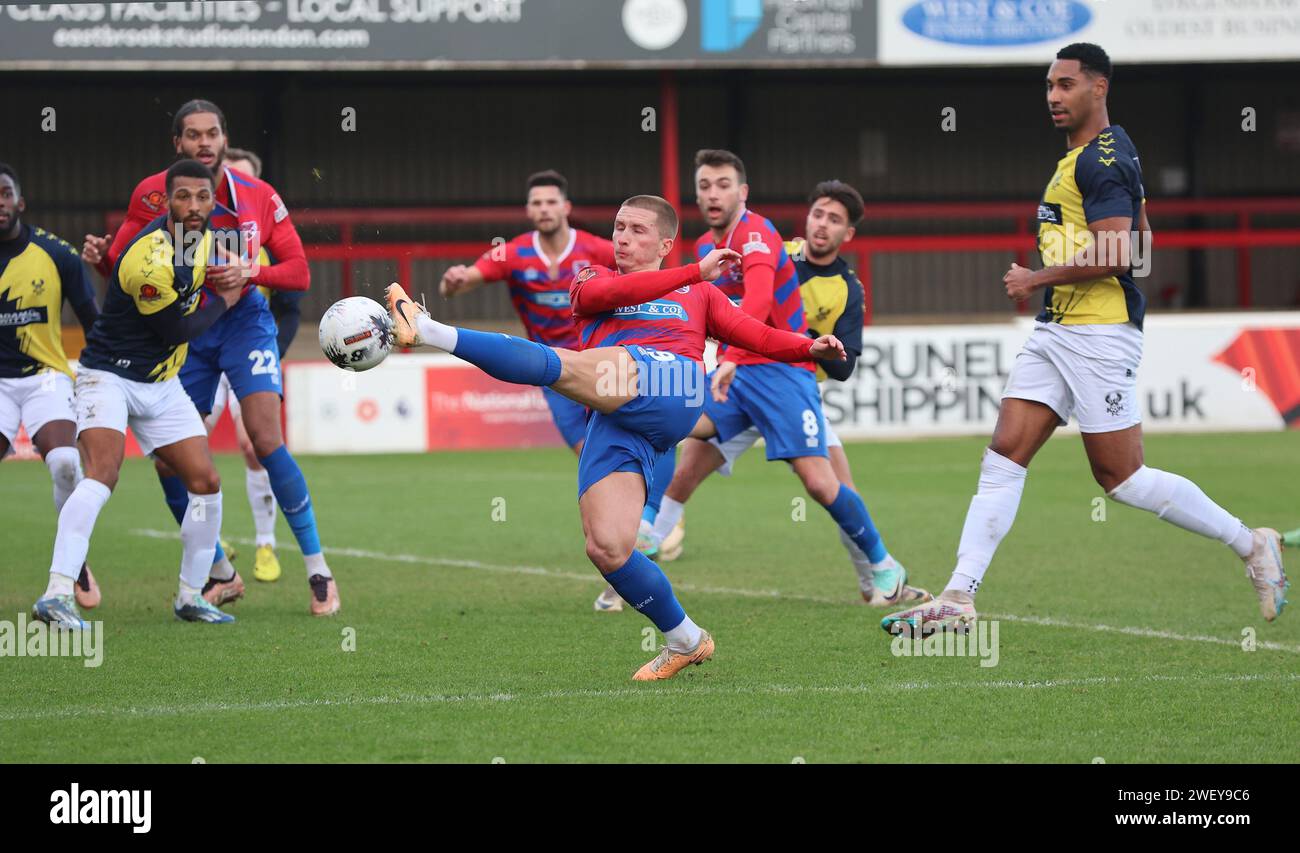 Dagenham, UK. 27th Jan, 2024. DAGENHAM, ENGLAND - Dagenham & Redbridge ...