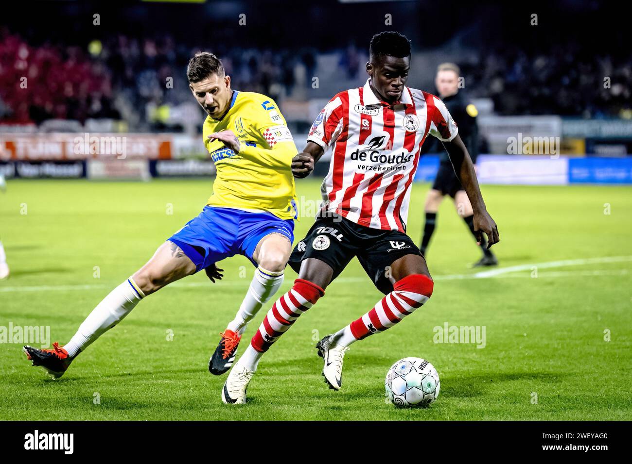 WAALWIJK, Netherlands. 27th Jan, 2024. SPO, Mandemakers Stadium, Dutch ...