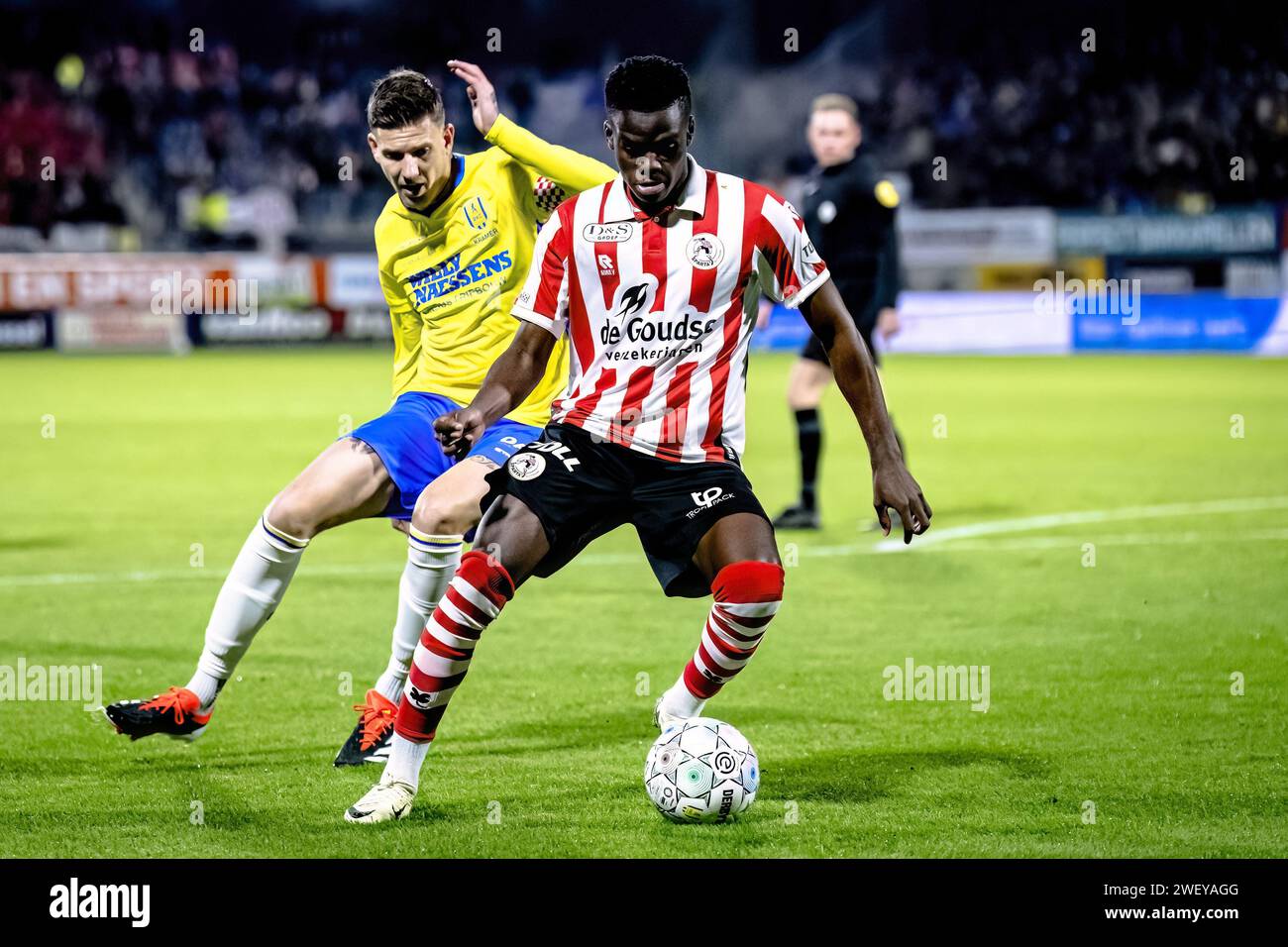 WAALWIJK, Netherlands. 27th Jan, 2024. SPO, Mandemakers Stadium, Dutch ...