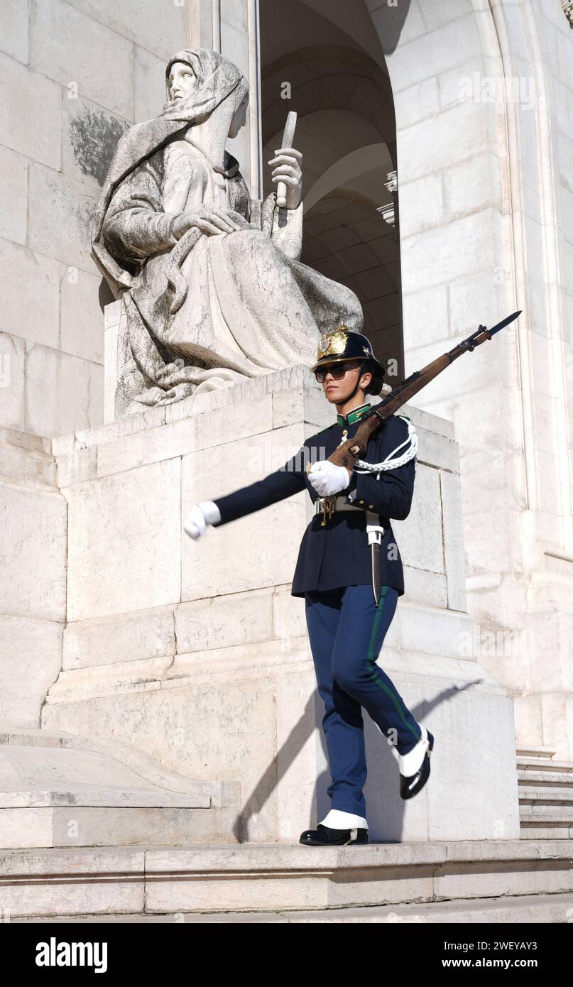 Portugal Portugal, 20240104, Lissaon, Hauptstadt von Portugals, Wache ...