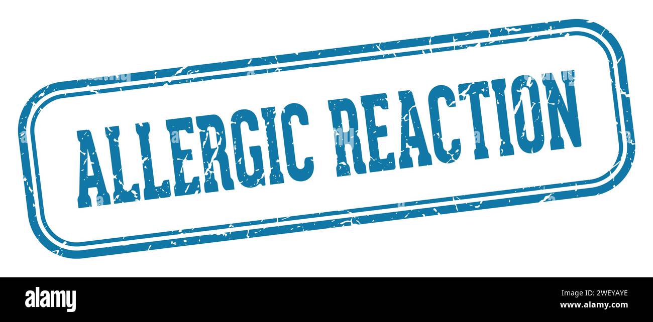 allergic reaction stamp. allergic reaction rectangular stamp isolated ...