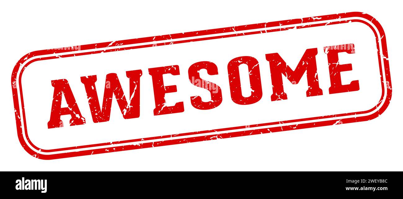 awesome stamp. awesome rectangular stamp isolated on white background ...