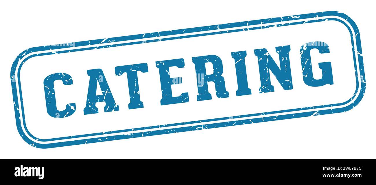 catering stamp. catering rectangular stamp isolated on white background ...