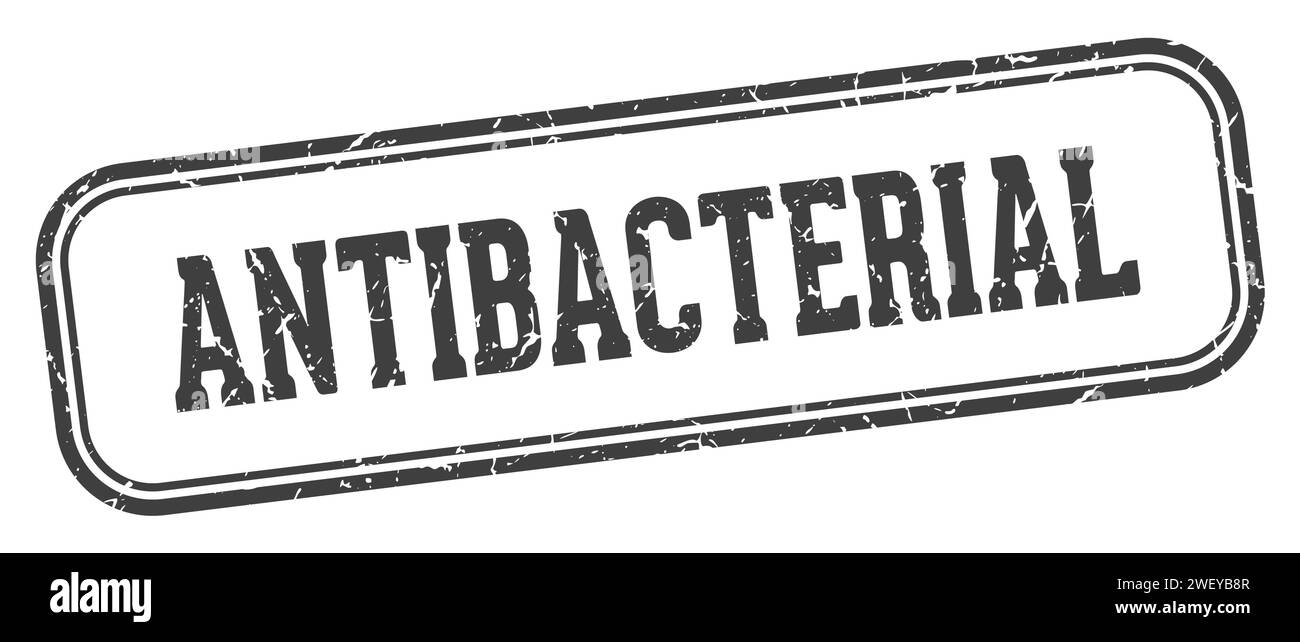 antibacterial stamp. antibacterial rectangular stamp isolated on white ...