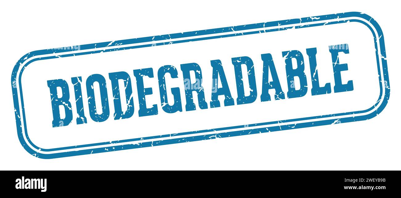 biodegradable stamp. biodegradable rectangular stamp isolated on white ...