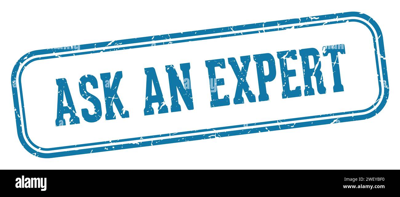 ask an expert stamp. ask an expert rectangular stamp isolated on white ...