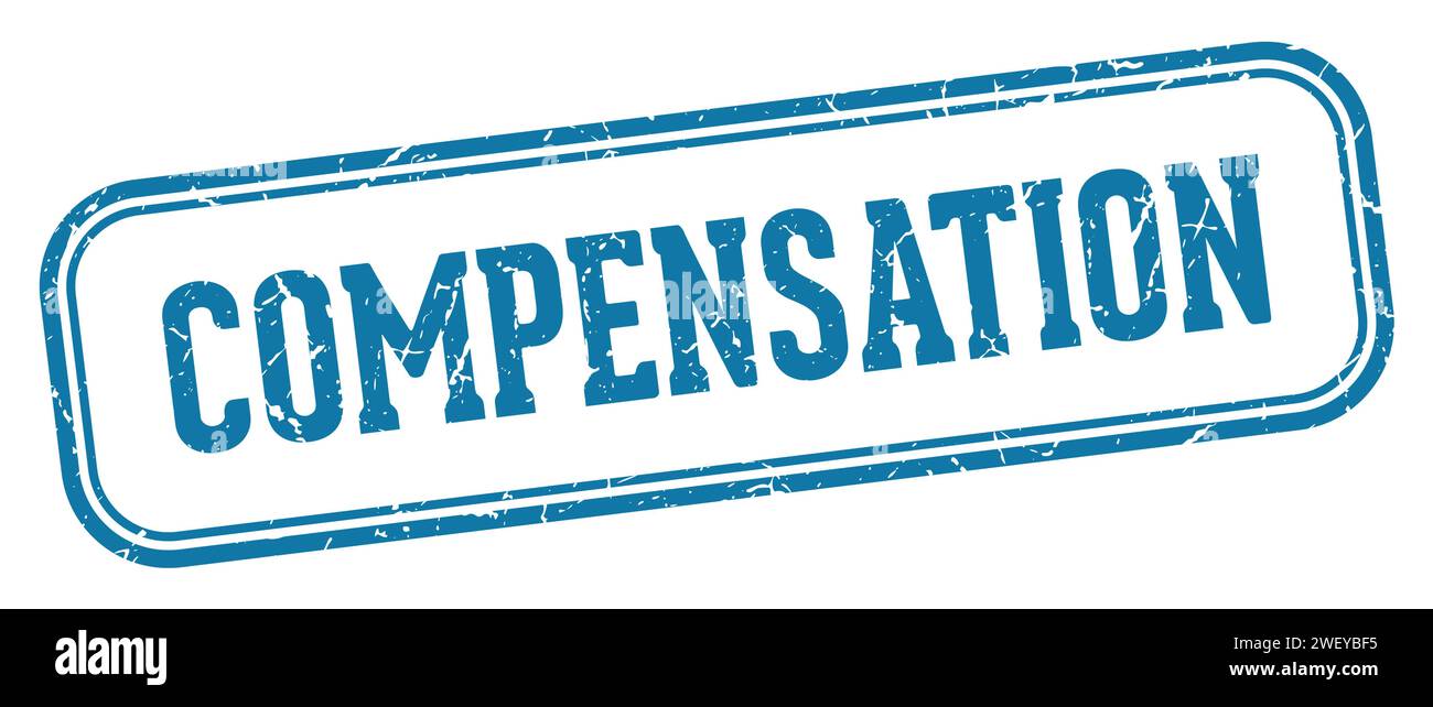 compensation stamp. compensation rectangular stamp isolated on white ...