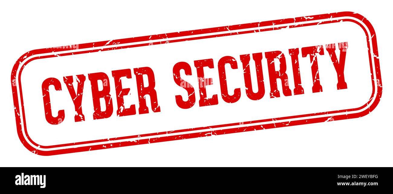 cyber security stamp. cyber security rectangular stamp isolated on ...
