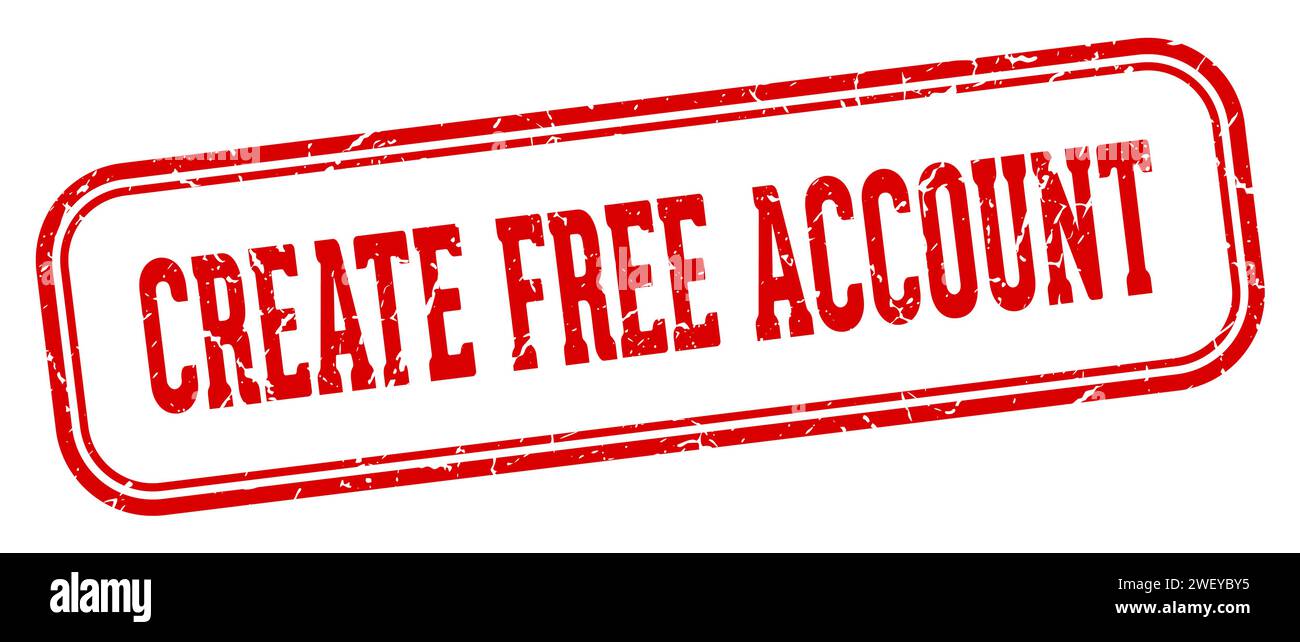 create free account stamp. create free account rectangular stamp ...