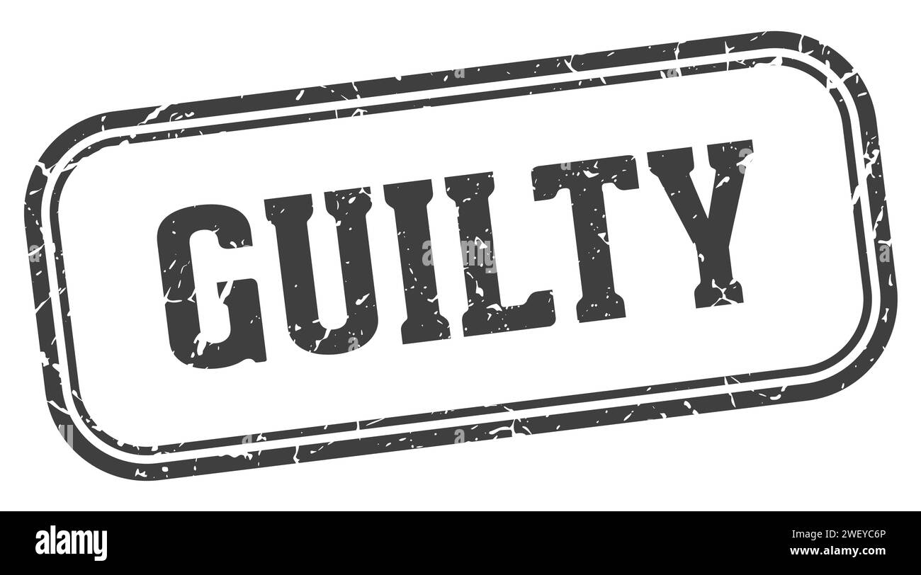 guilty stamp. guilty rectangular stamp isolated on white background ...
