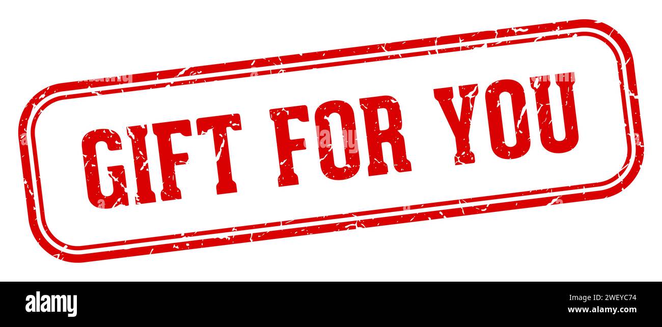 gift for you stamp. gift for you rectangular stamp isolated on white ...