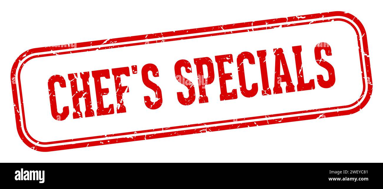 chef's specials stamp. chef's specials rectangular stamp isolated on ...