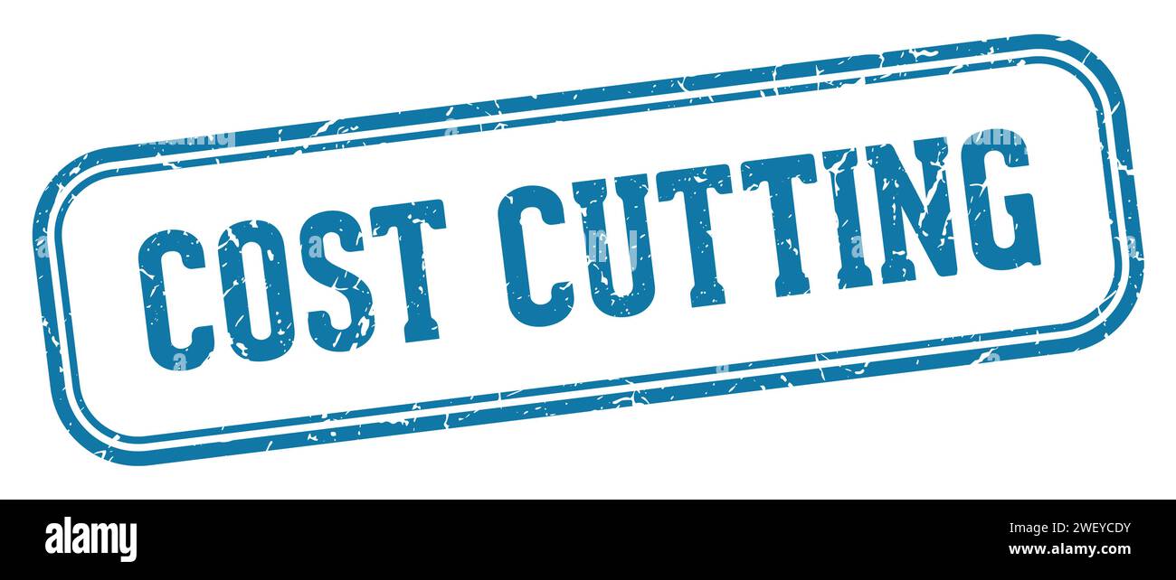 cost cutting stamp. cost cutting rectangular stamp isolated on white ...