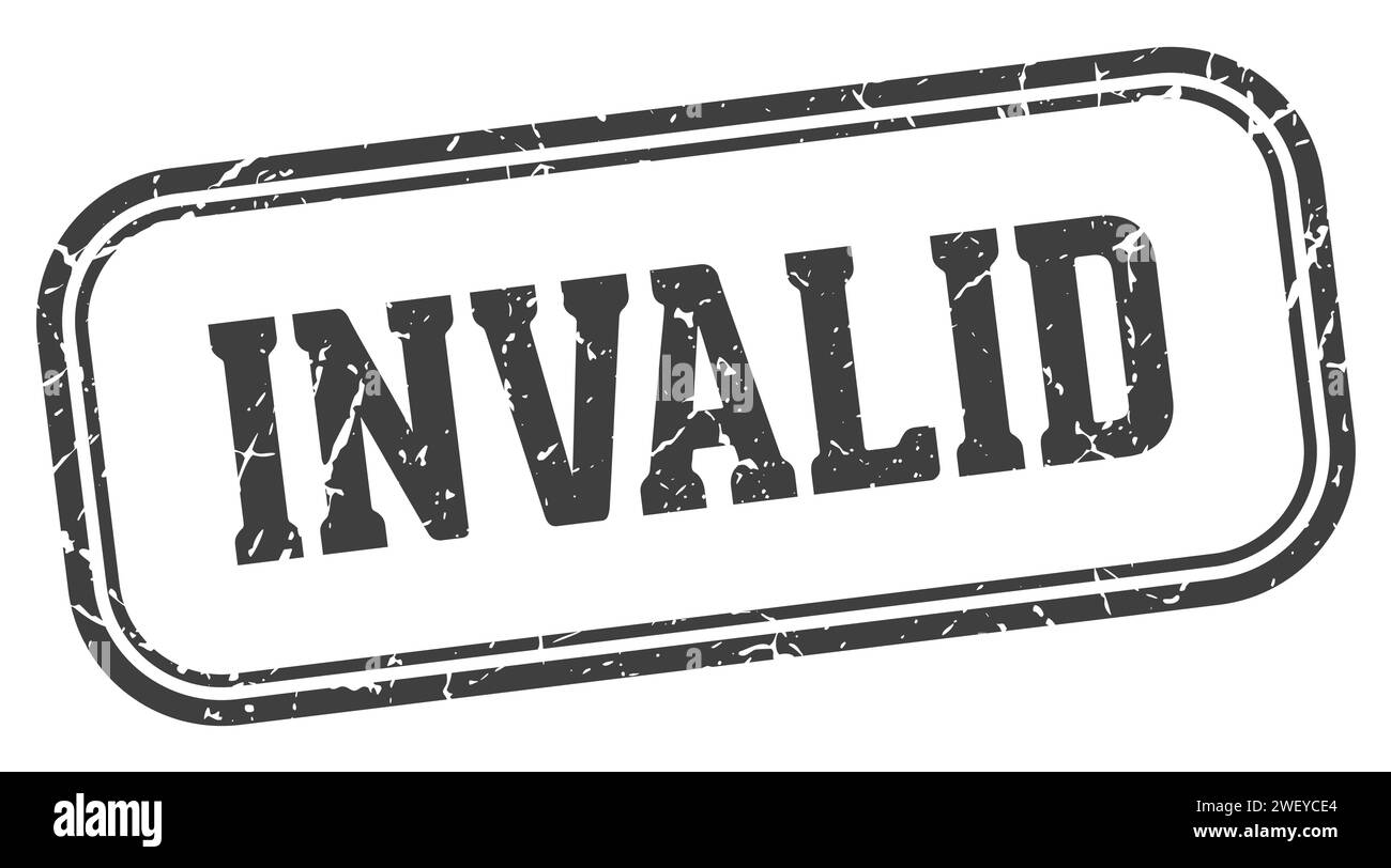 invalid stamp. invalid rectangular stamp isolated on white background Stock Vector Image & Art ...