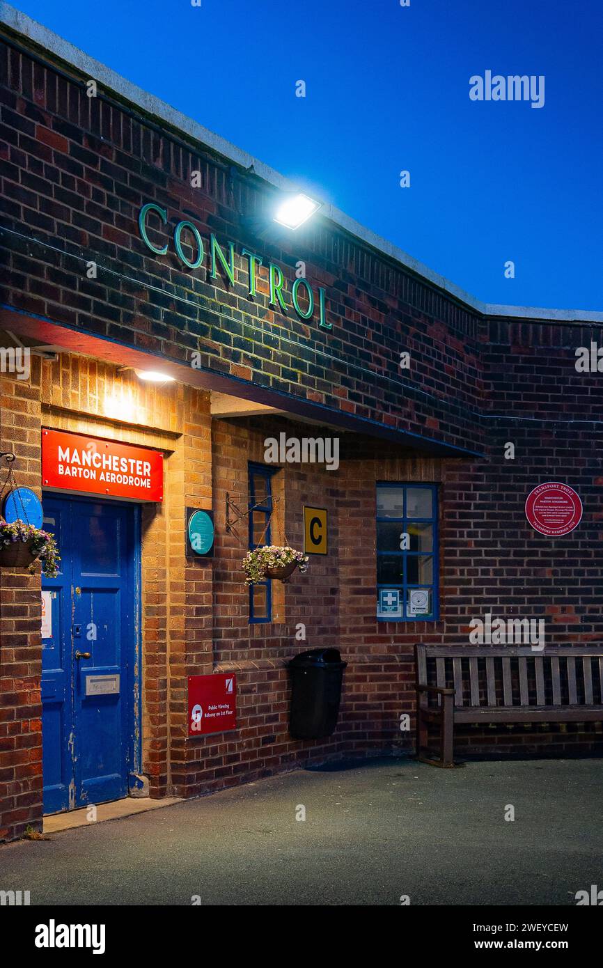Entrance to the control tower at Manchester Barton Aerodrome - City ...