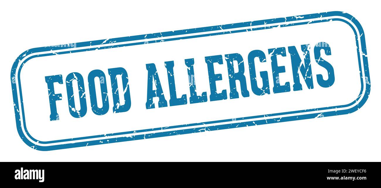 food allergens stamp. food allergens rectangular stamp isolated on ...