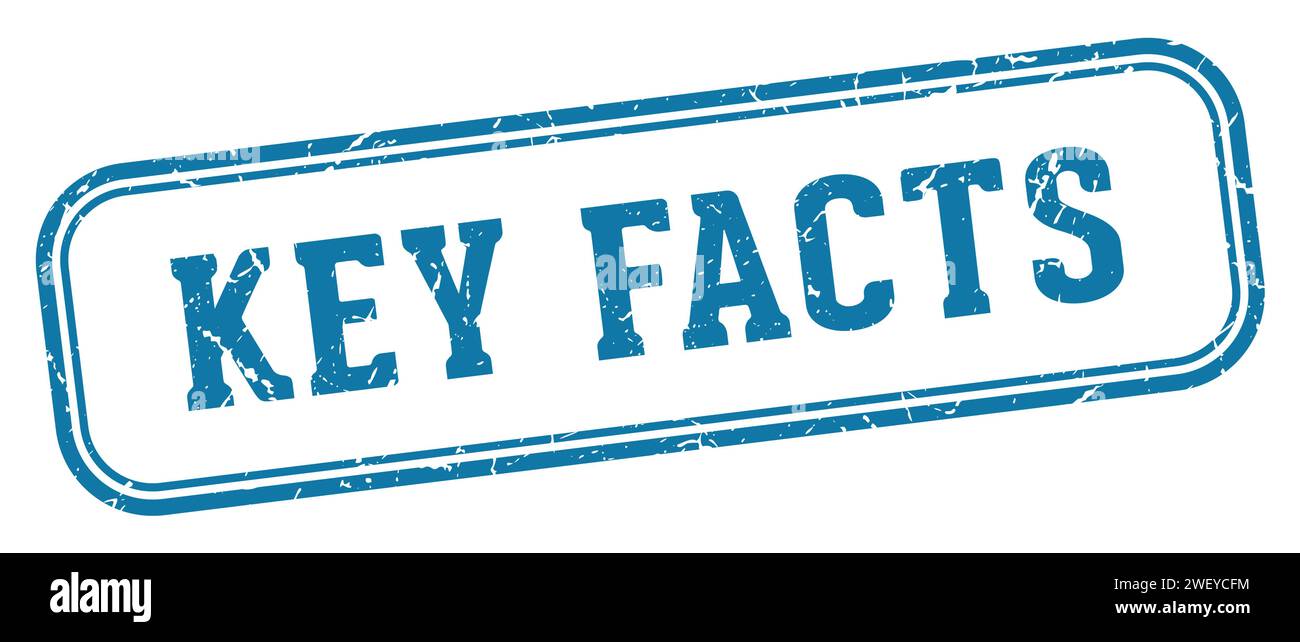 key facts stamp. key facts rectangular stamp isolated on white ...
