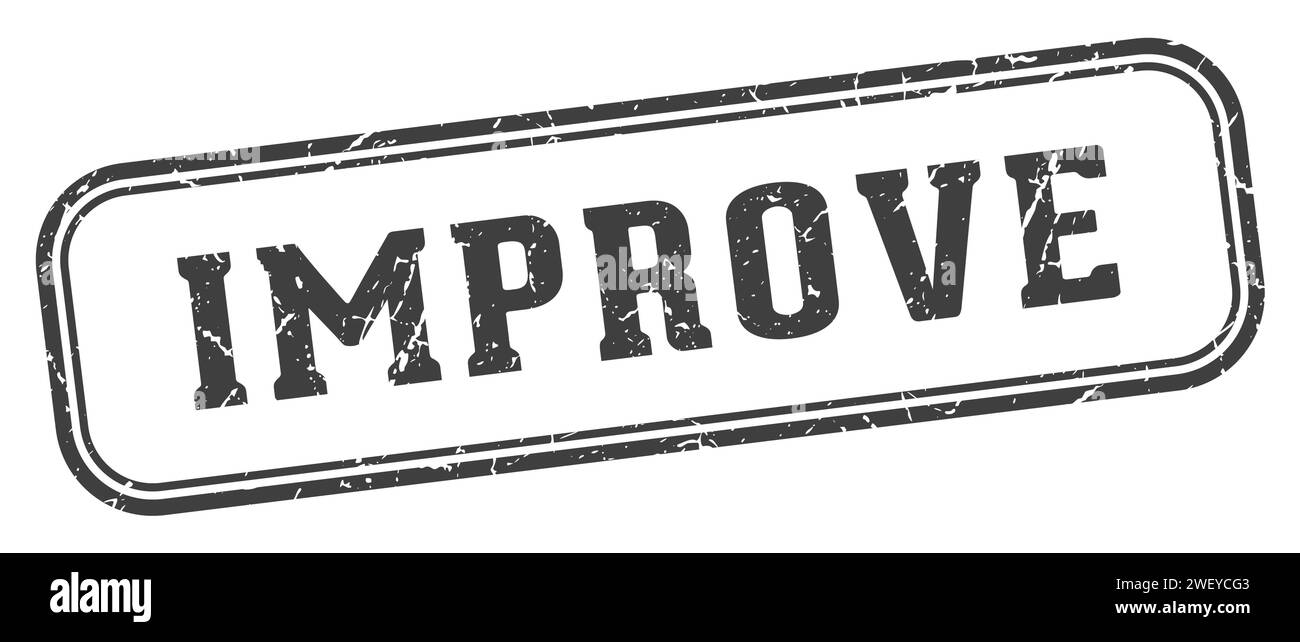 improve stamp. improve rectangular stamp isolated on white background ...