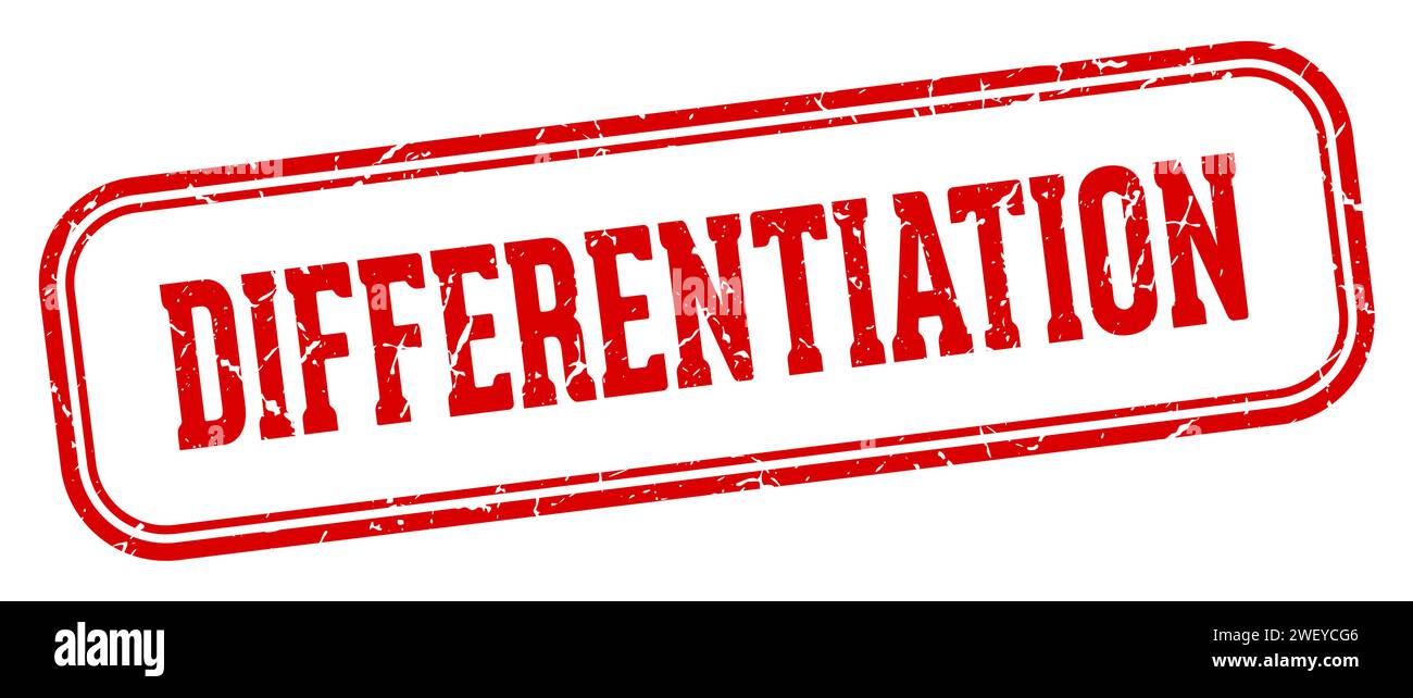 differentiation stamp. differentiation rectangular stamp isolated on ...